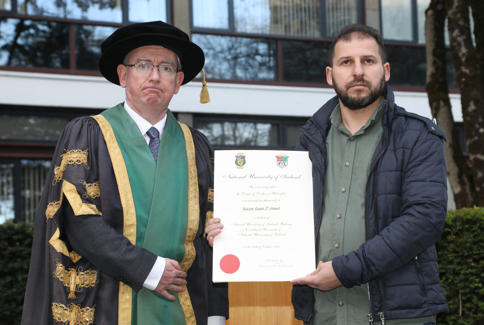 Posthumous PhD awarded to Karzan Sabah D Ahmed - Galway Daily